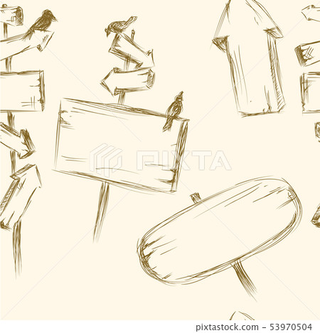 seamless pattern. doodle signboard set. Vector - Stock Illustration ...