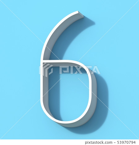 Line font with shadow Number 6 SIX 3D-插圖素材 [53970794] - PIXTA圖庫