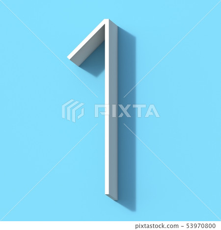 Line font with shadow Number 1 ONE 3D - Stock Illustration [53970800 ...