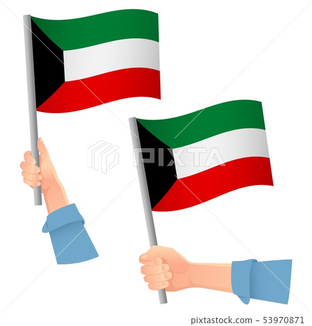 kuwait flag in hand icon-插圖素材 [53970871] - PIXTA圖庫
