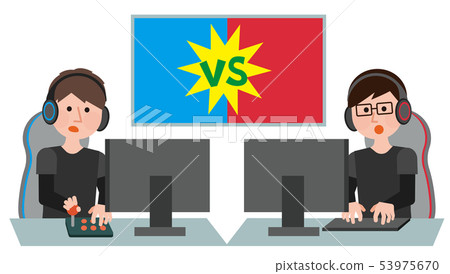 e sports confrontation male illustration - Stock Illustration [53975670 ...