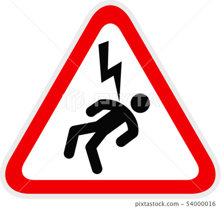 Triangular red Warning Hazard Symbol, vector - Stock Illustration ...