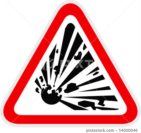Triangular red Warning Hazard Symbol, vector-插圖素材 [54000046] - PIXTA圖庫