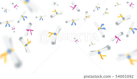 Flying graduate cap and diploma on white... - Stock Illustration ...