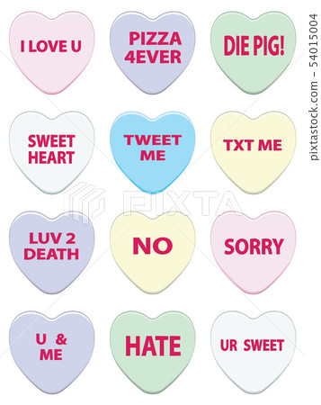 Collection of Conversation Hearts - Stock Illustration [54015004] - PIXTA
