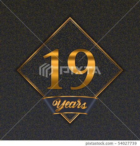 Golden number 19 templates - Stock Illustration [54027739] - PIXTA