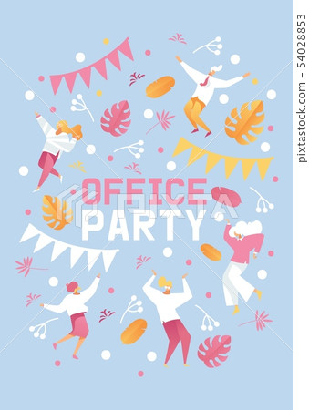 Pastel colors poster or booklet for office party. - Stock Illustration ...