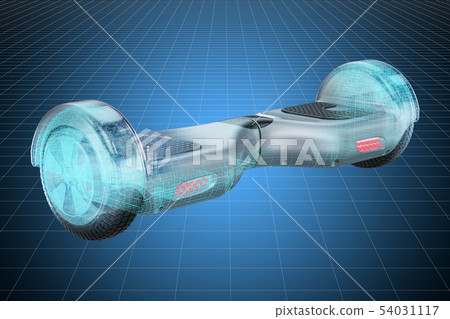 Visualization 3d cad model of hoverboard, - Stock Illustration ...