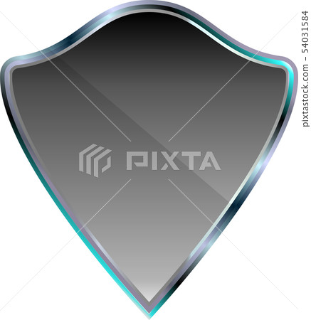 Silver metallic shield vector icon - Stock Illustration [54031584] - PIXTA