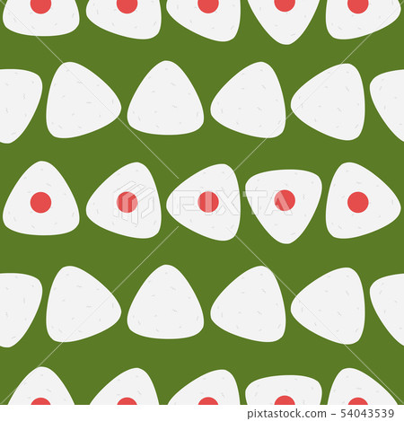 Rice ball seamless pattern green - Stock Illustration [54043539] - PIXTA