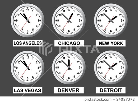 time in different cities of the world. - Stock Illustration [54057378 ...