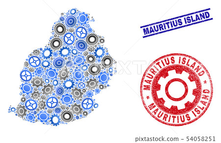 Mechanics Collage Vector Mauritius Island Map... - Stock Illustration ...