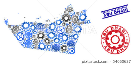 Mechanics Collage Vector Abu Dhabi Emirate Map... - Stock Illustration ...