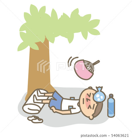 Summer heat stroke elementary school students... - Stock Illustration ...