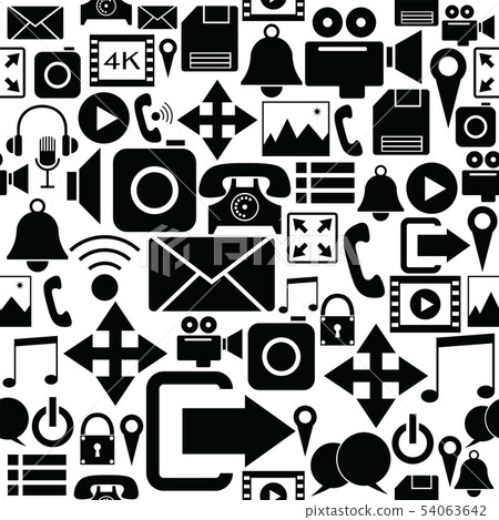 Media and Communication seamless pattern - Stock Illustration [54063642 ...