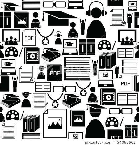 learning seamless pattern background icon. - Stock Illustration ...