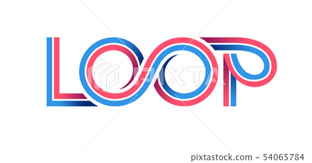 Loop logo. Vector ribbon lettering isolated on... - Stock Illustration ...