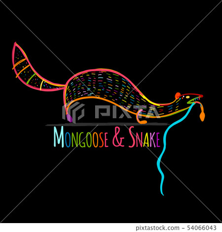Funny mongoose colorful on black, sketch for... - Stock Illustration ...