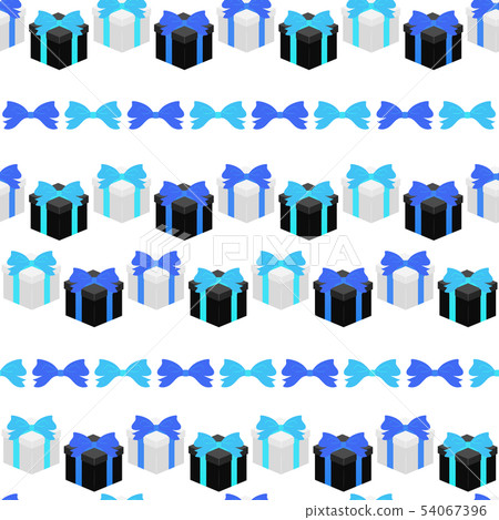 Seamless pattern of present box blue & light blue - Stock Illustration ...