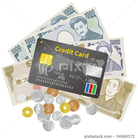 Image illustration of banknotes and coins with... - Stock Illustration ...