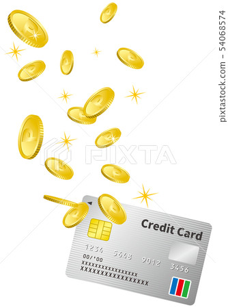 Image illustration of credit card and point coin - Stock Illustration ...
