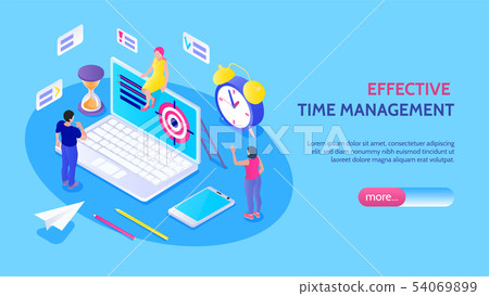 Effective Time Management Horizontal Banner - Stock Illustration ...