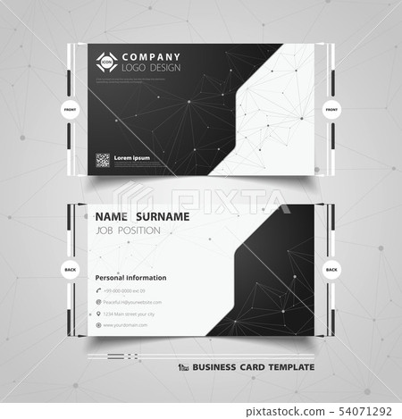 Abstract black and white technology name card - Stock Illustration ...