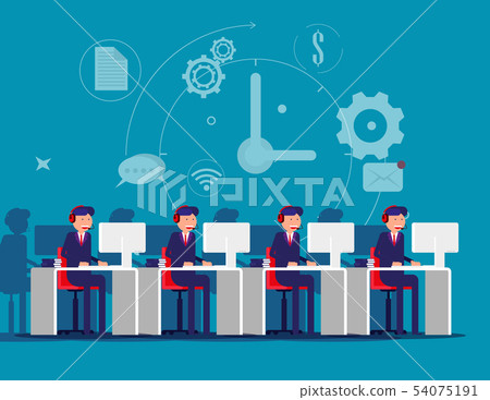 Service. Corporate business employee working - Stock Illustration ...