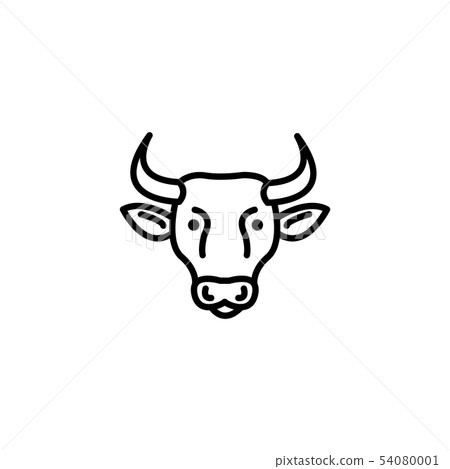 Web line icon. Cow, livestock black on white - Stock Illustration ...