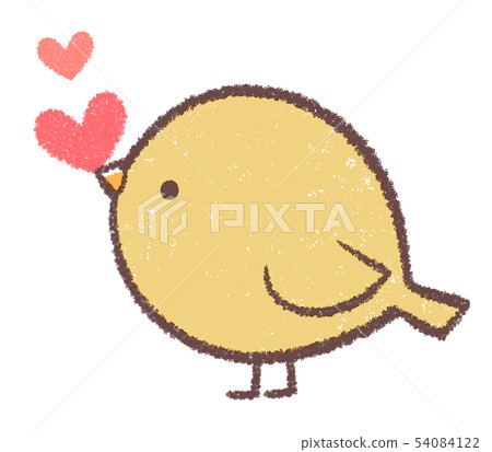Little bird yellow-heart - Stock Illustration [54084122] - PIXTA