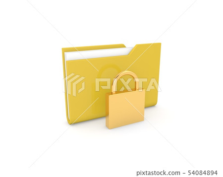File folder and lock on a white background. - Stock Illustration ...