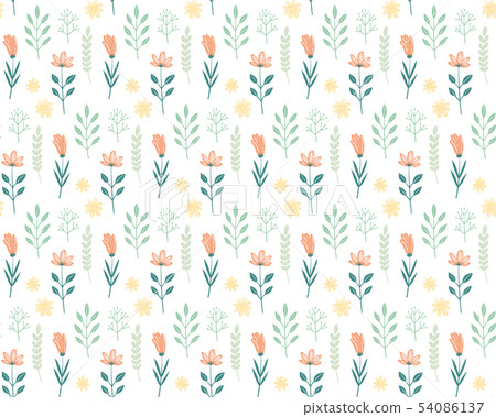 Handwritten flower pattern - Stock Illustration [54086137] - PIXTA