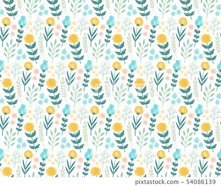 Handwritten flower pattern - Stock Illustration [54086139] - PIXTA