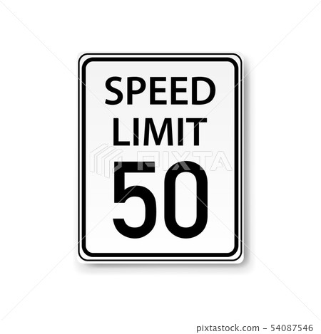 Speed Limit Sign Isolated Transparent Background - Stock Illustration ...