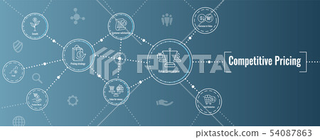 Competitive Pricing Icon Set with Growth, - Stock Illustration ...