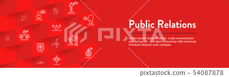 Public Relations Web Header Banner and Icon Set - Stock Illustration ...