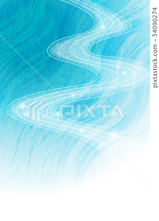 River summer greeting card background - Stock Illustration [54090274 ...