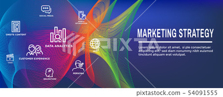 Marketing Strategy Web Header Hero Image Banner - Stock Illustration ...