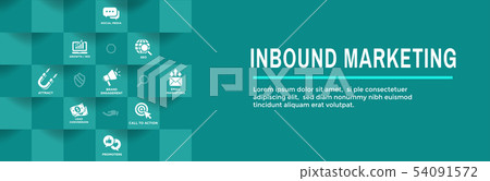Digital Inbound Marketing Web Banner with Vector-插圖素材 [54091572] - PIXTA圖庫
