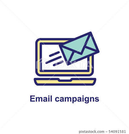 Email marketing campaigns icon - flying envelope - Stock Illustration ...