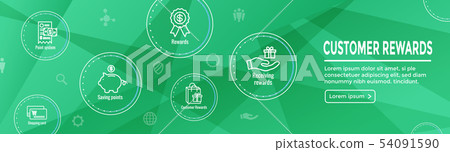 Customer Rewards Icon Set and Web Header Banner - Stock Illustration ...