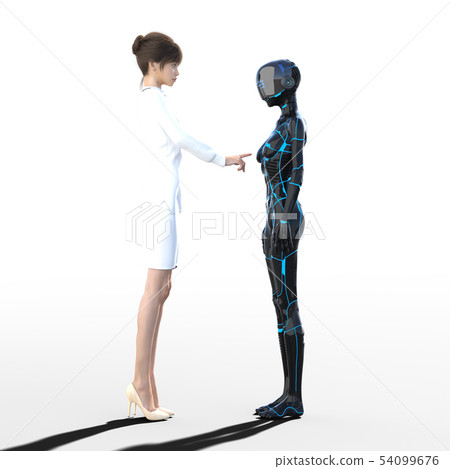 Android humanoid robot woman perming3DCG... - Stock Illustration ...