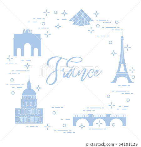 Famous buildings of Paris Symbols and landmarks. - Stock Illustration ...