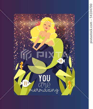 You are mermazing poster vector illustration.... - Stock Illustration ...
