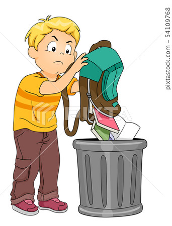 Kid Boy Throwing Books Trash Illustration-插圖素材 [54109768] - PIXTA圖庫