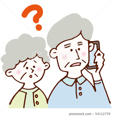 Elderly phone call inquiry - Stock Illustration [54112779] - PIXTA