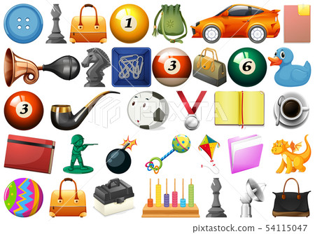Large set of different objects - Stock Illustration [54115047] - PIXTA
