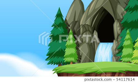 A nature water cave landscape - Stock Illustration [54117614] - PIXTA