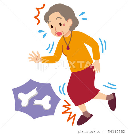 Elderly people's fractures osteoporosis - Stock Illustration [54119662 ...