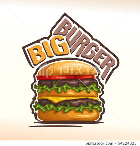 Vector logo for big burger - Stock Illustration [54124323] - PIXTA